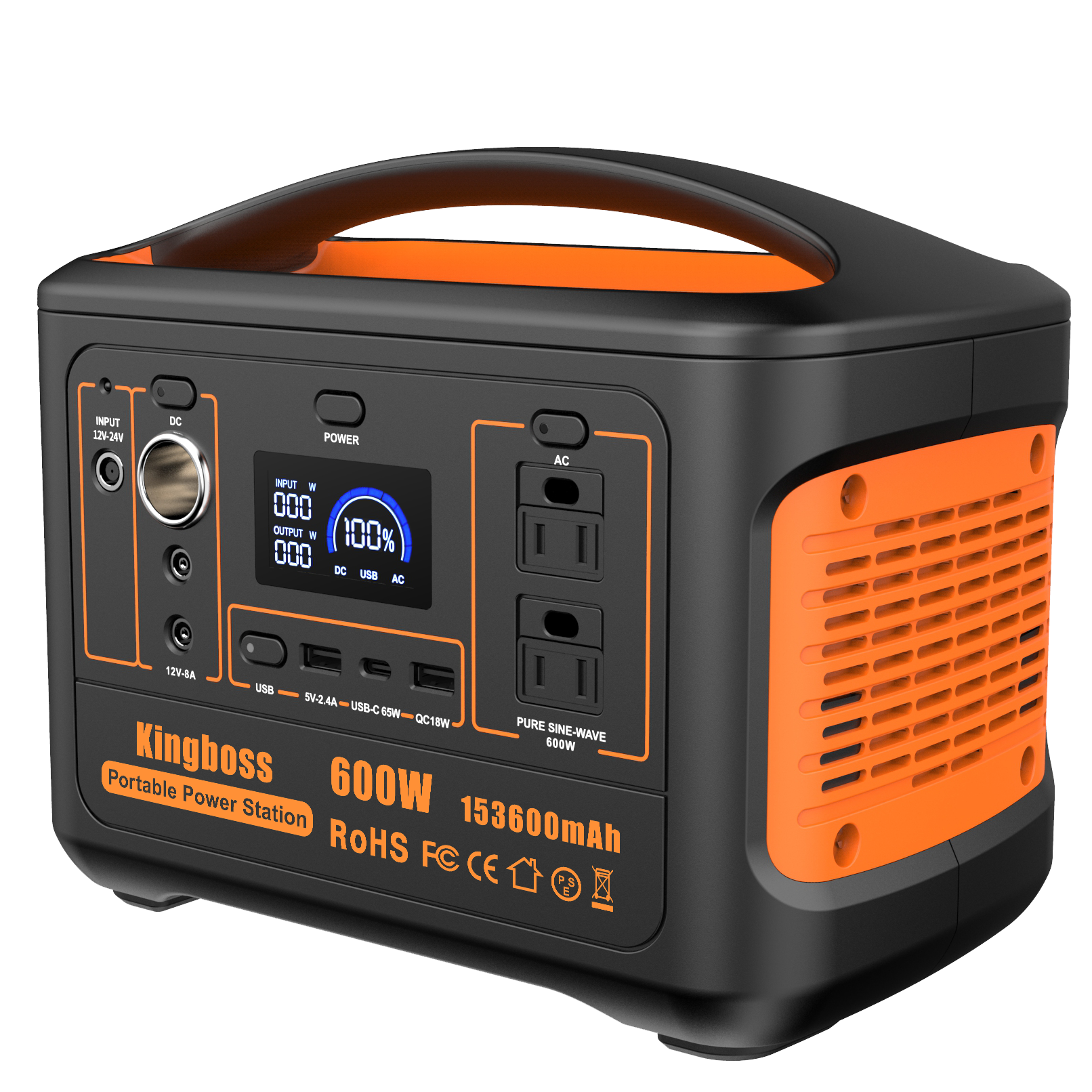 600W Portable Power Station 568Wh 153600mAh Solar Generator Backup ...