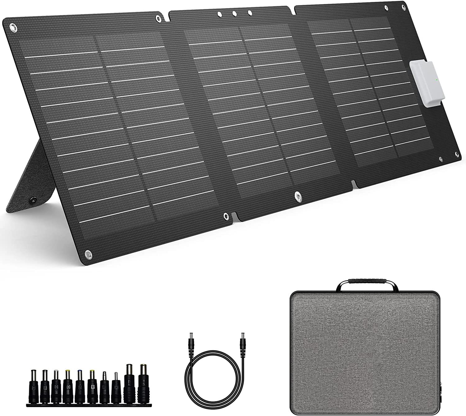 Powkey 60W Foldable Solar Panel with 18V DC Output, Powkey Solar ...