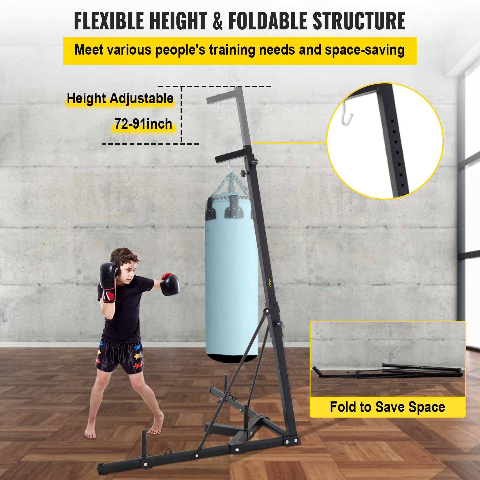 VEVOR Popsport Heavy Bag Stand Free Standing Punching Punch Bracket ...