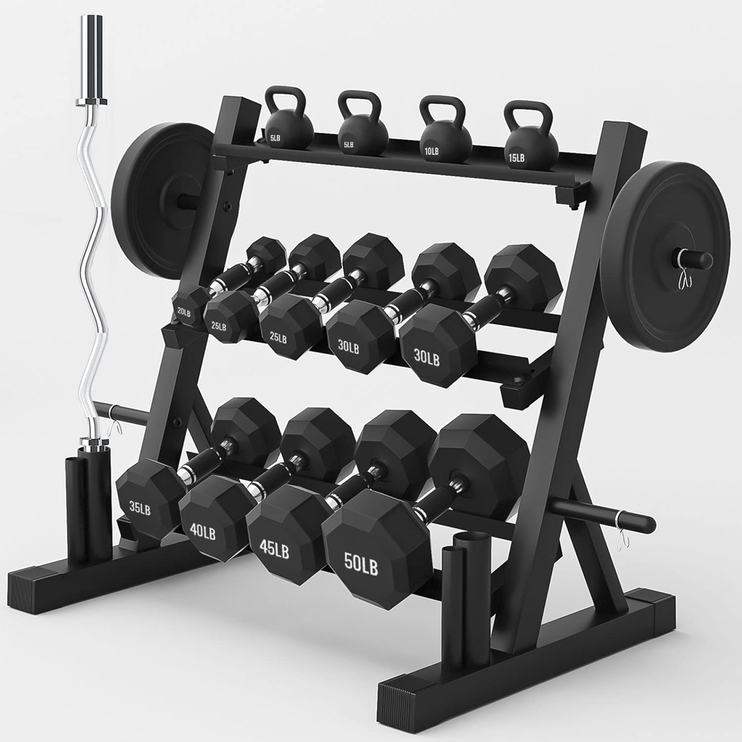 3 Tier Dumbbell Rack 1200 lbs Quick Assemble Dumbbell Weight Storage ...